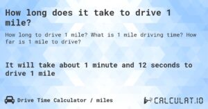 How Long Does It Take to Drive a Mile?